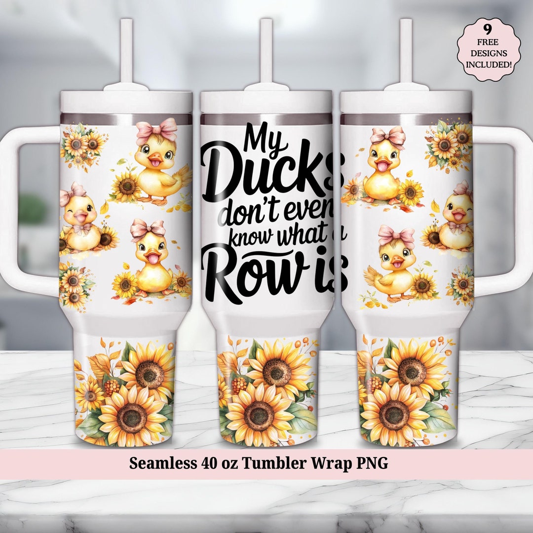 Ducks in a Row Tumbler Wrap - Coquette Duck 40oz Tumbler Wrap - Funny ...