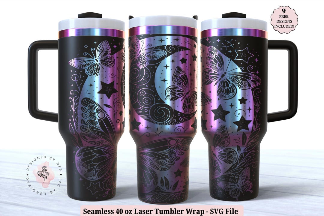 Butterfly Laser Wrap SVG for Laser Rotary, Celestial Butterflies ...