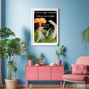 Dinosaur Retro Wall Art, Vintage 90s Dino Print Funny Weird Adult ...