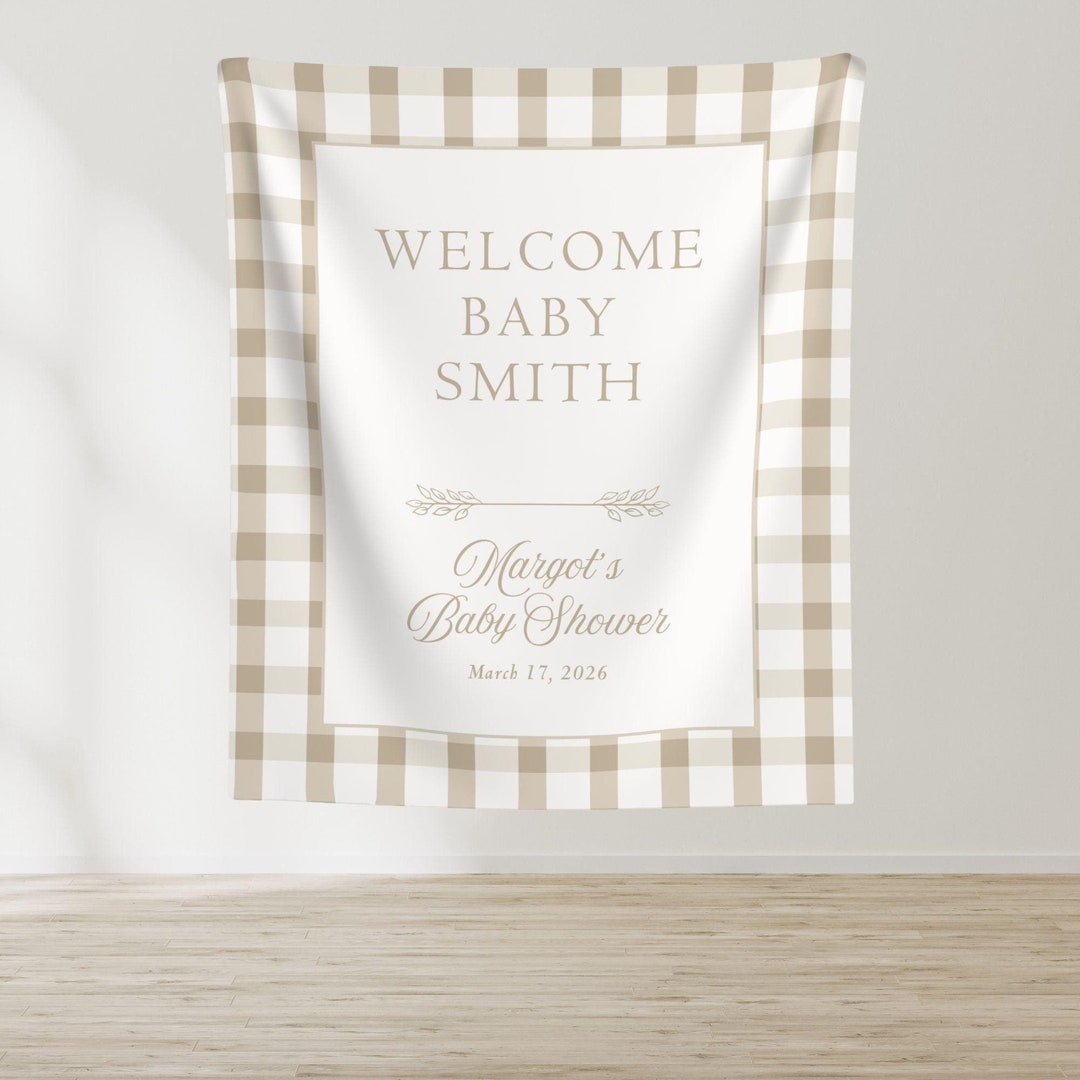 Neutral Baby Shower Banner, Custom Baby Shower Sign Decor, Personalized ...