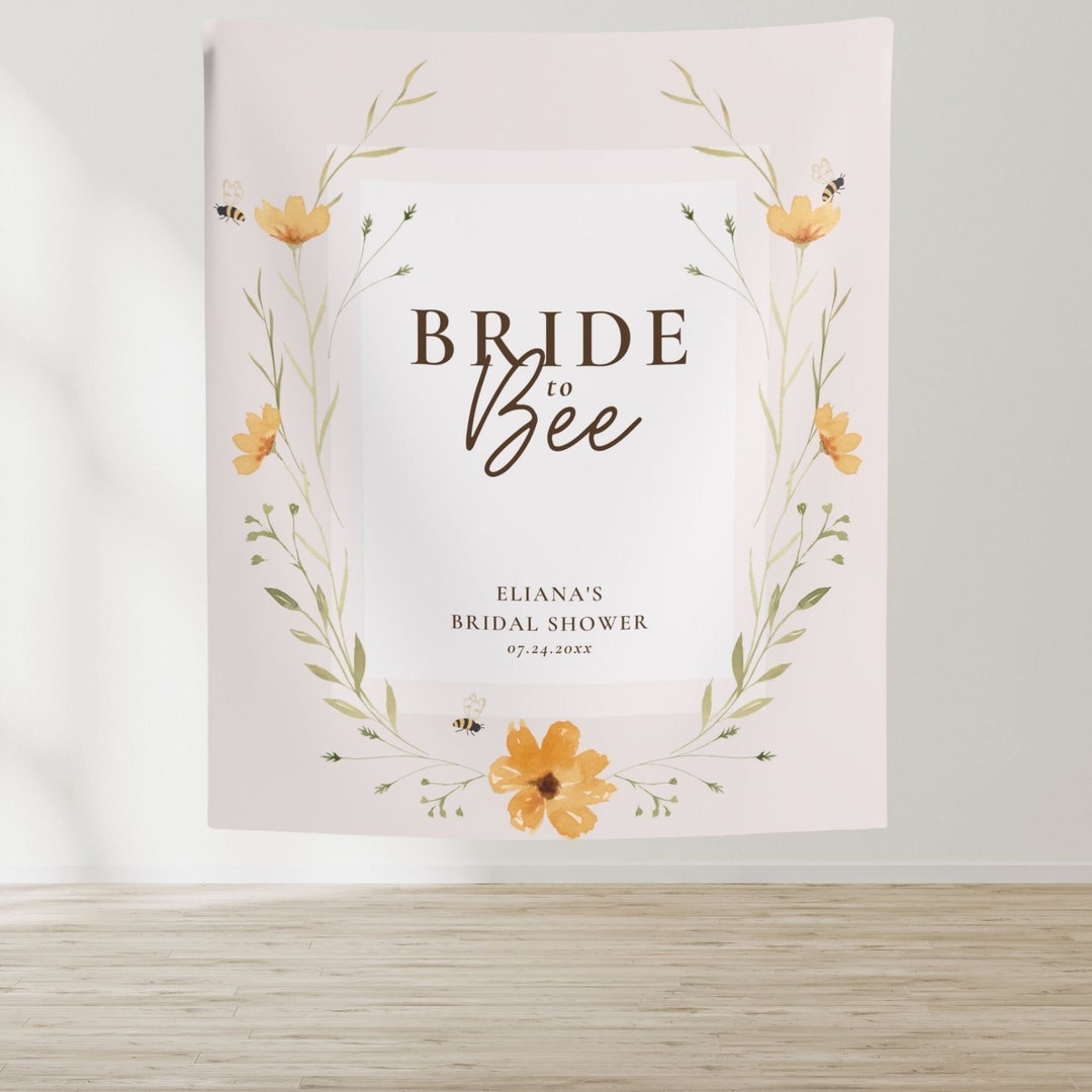 Bride to Bee Bridal Shower Banner, Custom Wedding Shower Sign Decor ...