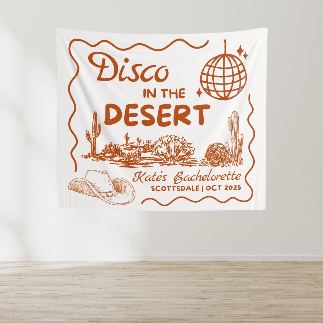 Disco in the Desert Bachelorette Party Banner, Personalized Girls ...
