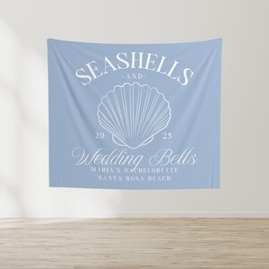 Seashells and Wedding Bells Bachelorette Party Banner, Personalized ...