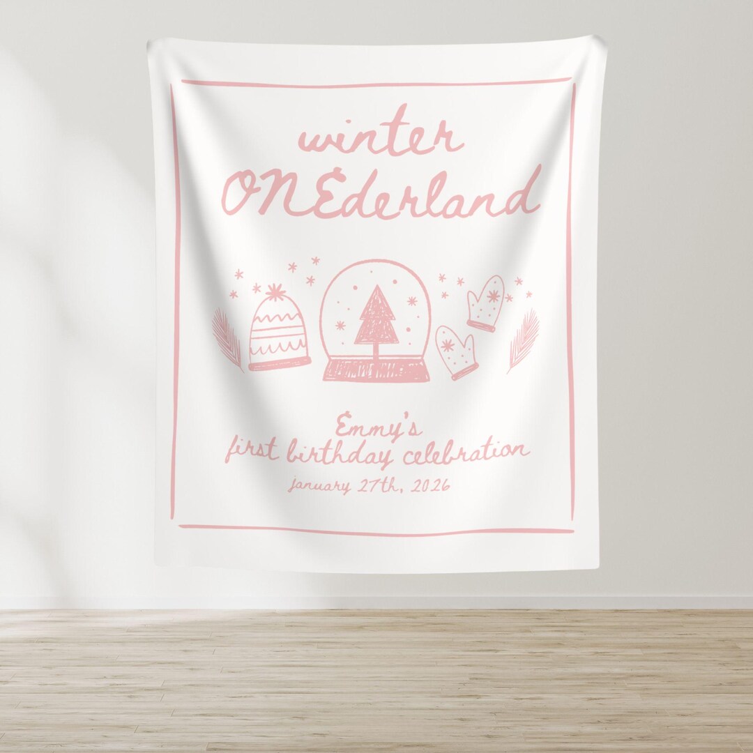 Winter Onederland Birthday Banner, Custom December 1st Birthday Party ...