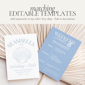 Seashells and Wedding Bells Bachelorette Party Banner, Personalized ...