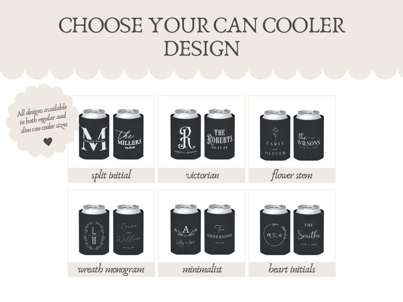 Personalized Wedding Can Cooler Favor, Custom Wedding Can Coolers, Can ...