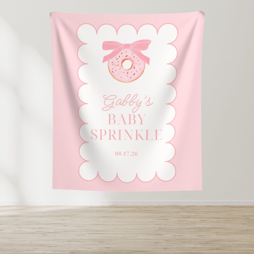 Pink Donut Baby Sprinkle Banner, Custom Baby Shower Sign Decor ...