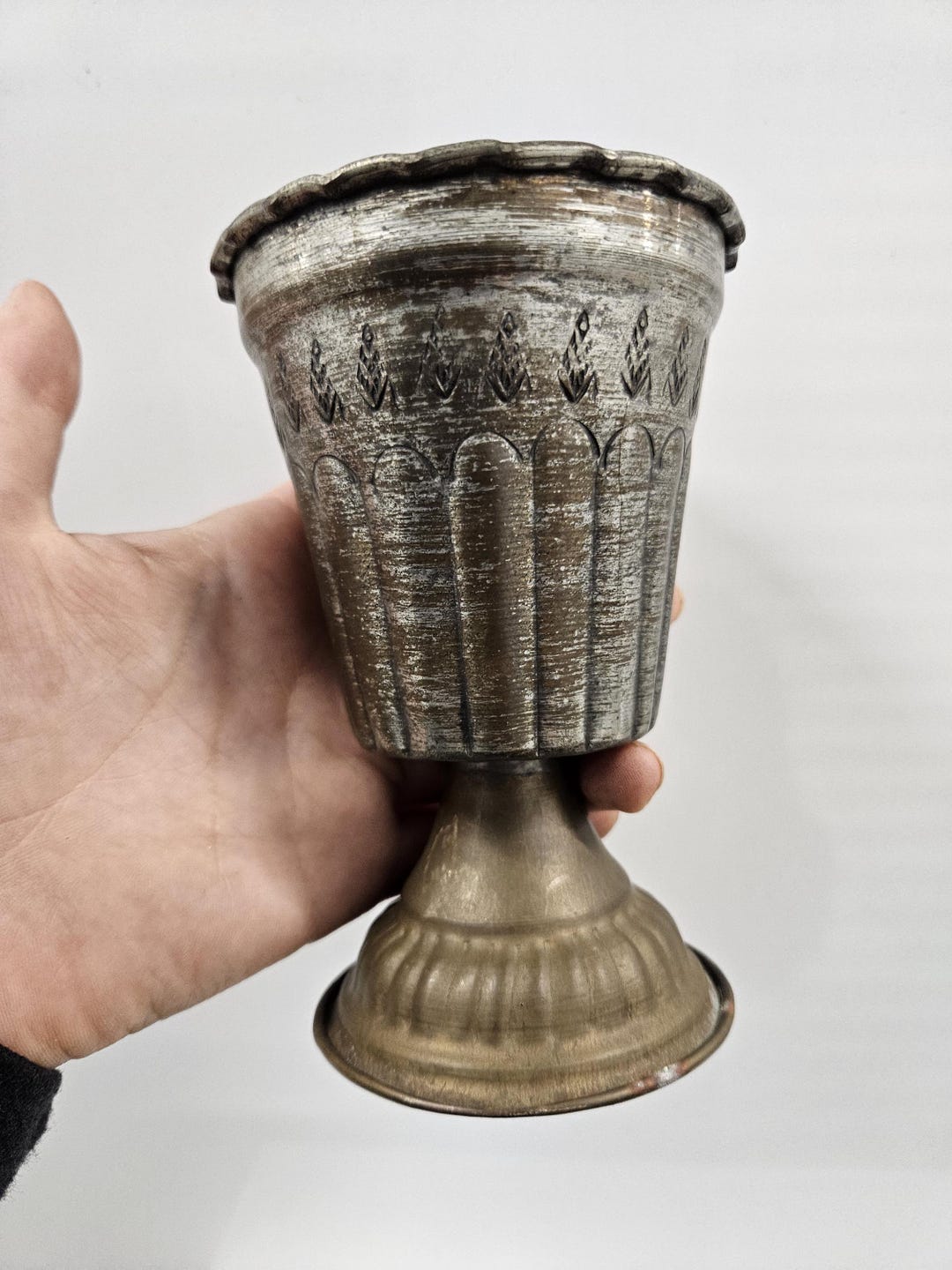 Vintage Copper Tin Chalice - Etsy