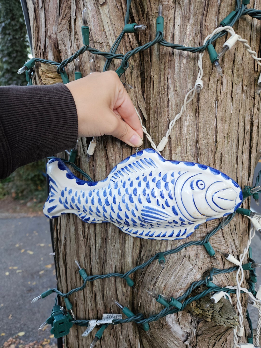 Vintage Italian Ceramic Fish Mold, 8 1/2 X 4, Blue and White, Bassano ...