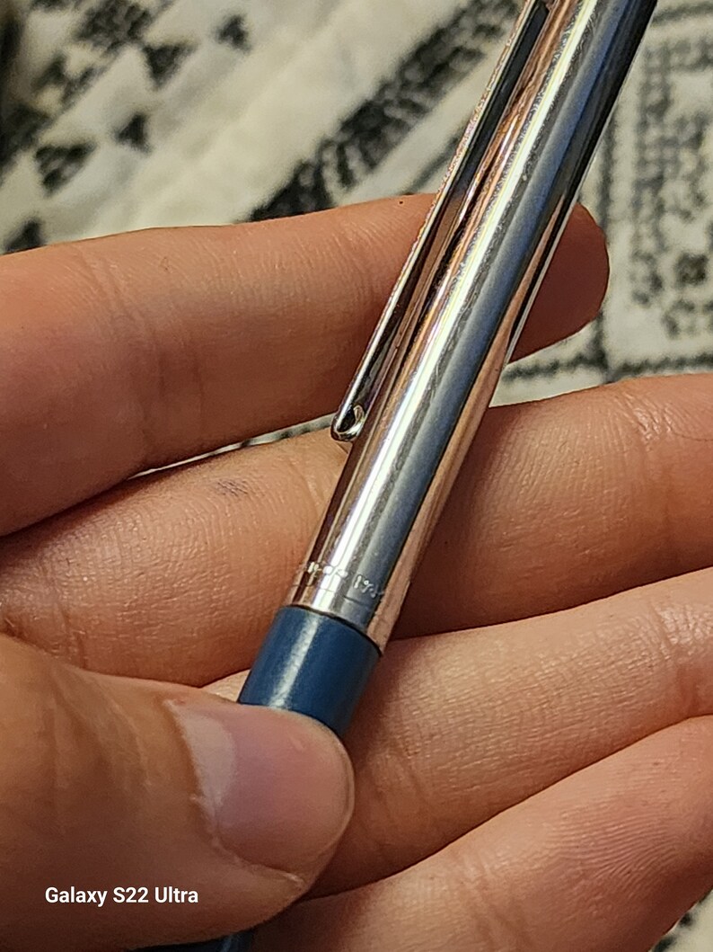 Paper Mate Vintage Double Heart Profile Medium Blue Silver Chrome Slim ...