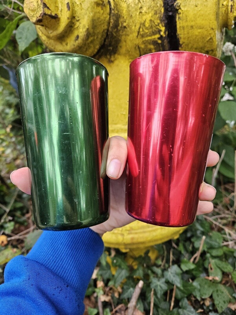 Vintage Bascal Aluminum Tumblers Drinking Cups Tumblers 4.5 Set of 2 - Etsy
