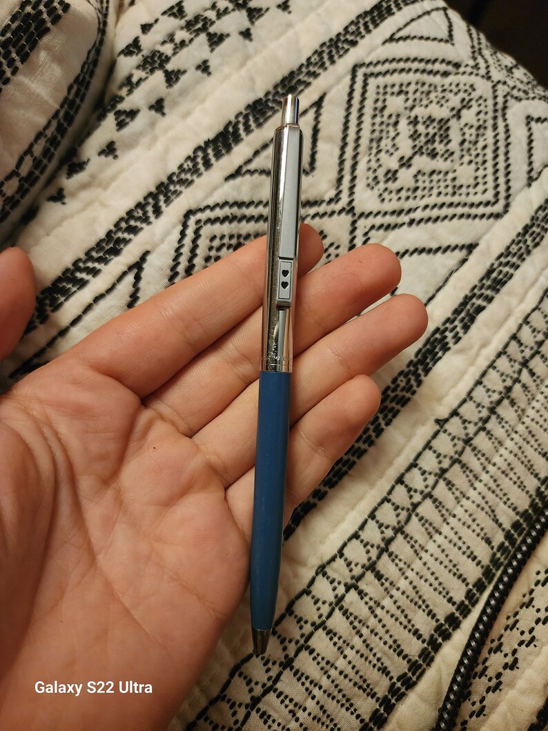 Paper Mate Vintage Double Heart Profile Medium Blue Silver Chrome Slim ...