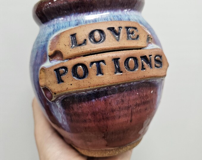 Love Potions Ceramic Container Jar, Halloween Witch Decor - Handmade - Etsy