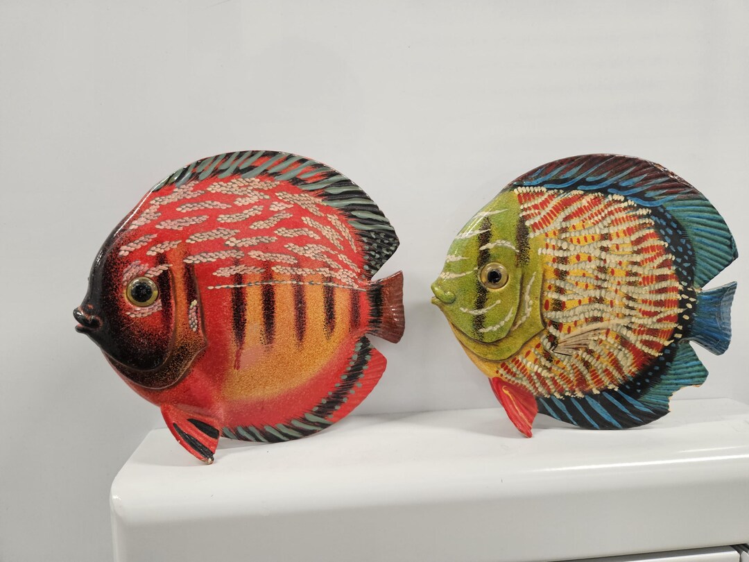 Plaster/paper Fish Sculptures, Set of 2 - Etsy