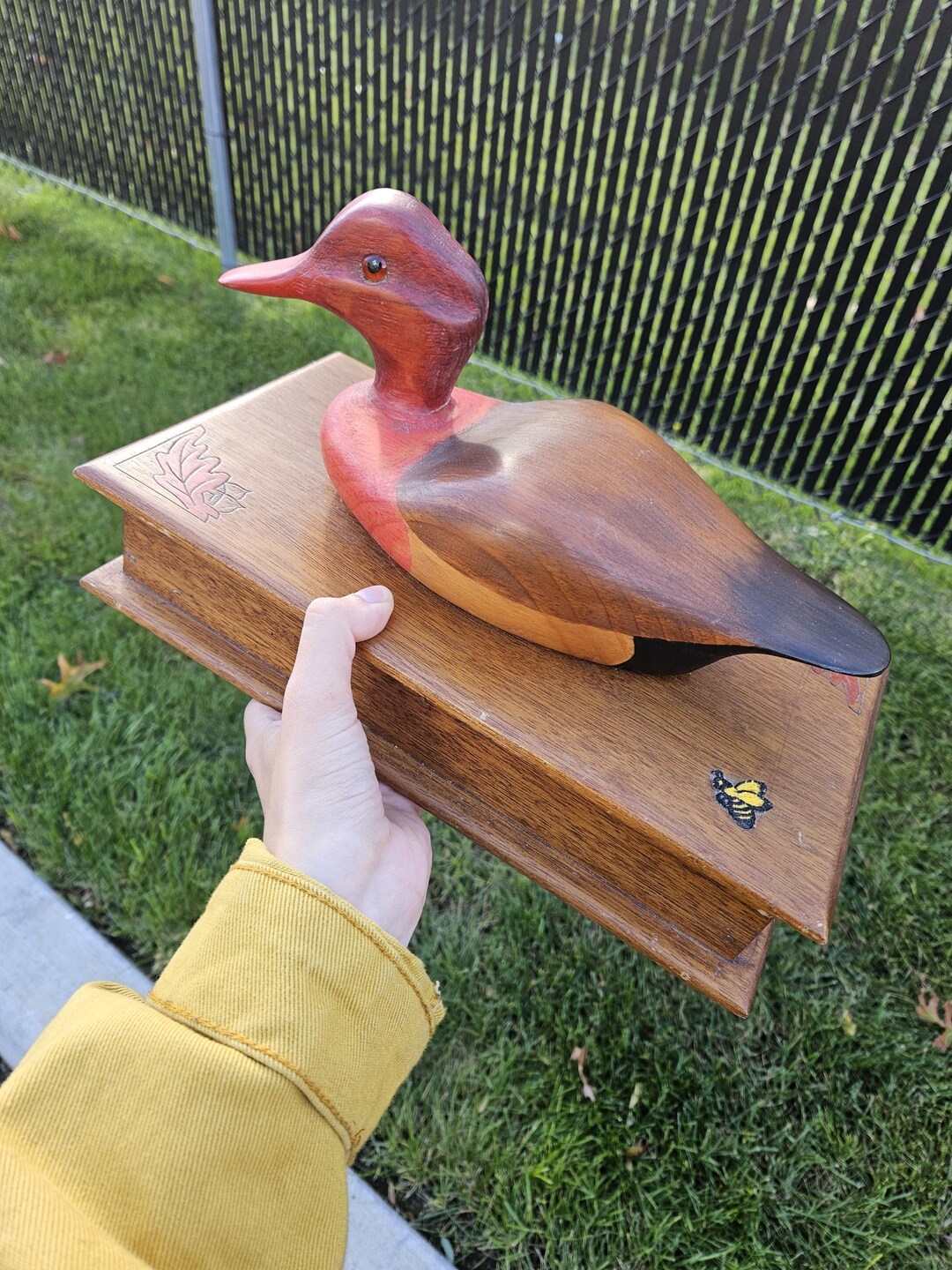 Signed Decoy Duck Box With Felt Interior, 1980s, Wood Carved Duck - Etsy