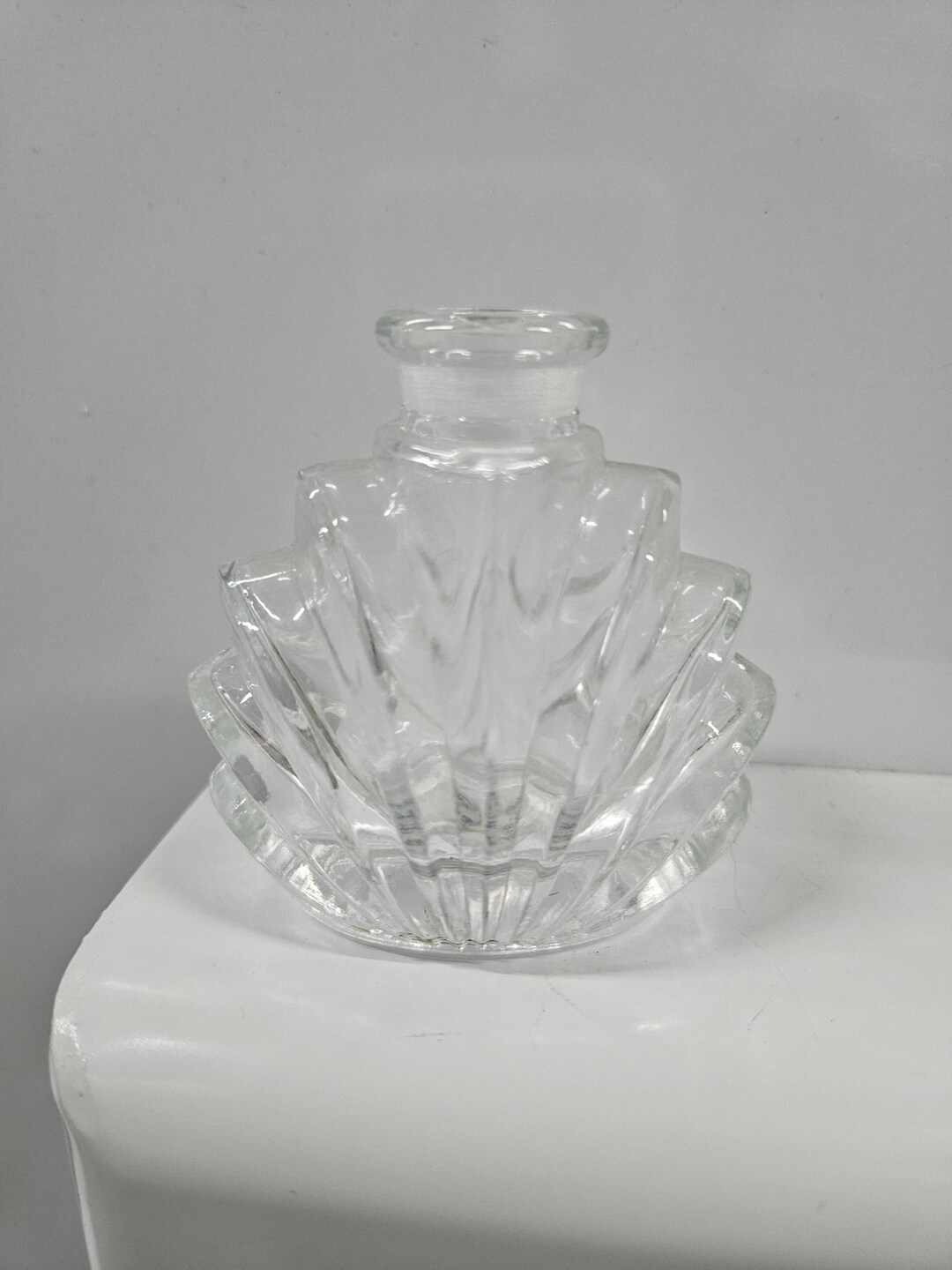 Vintage Glass Ripple Cut Perfume Bottle - Etsy