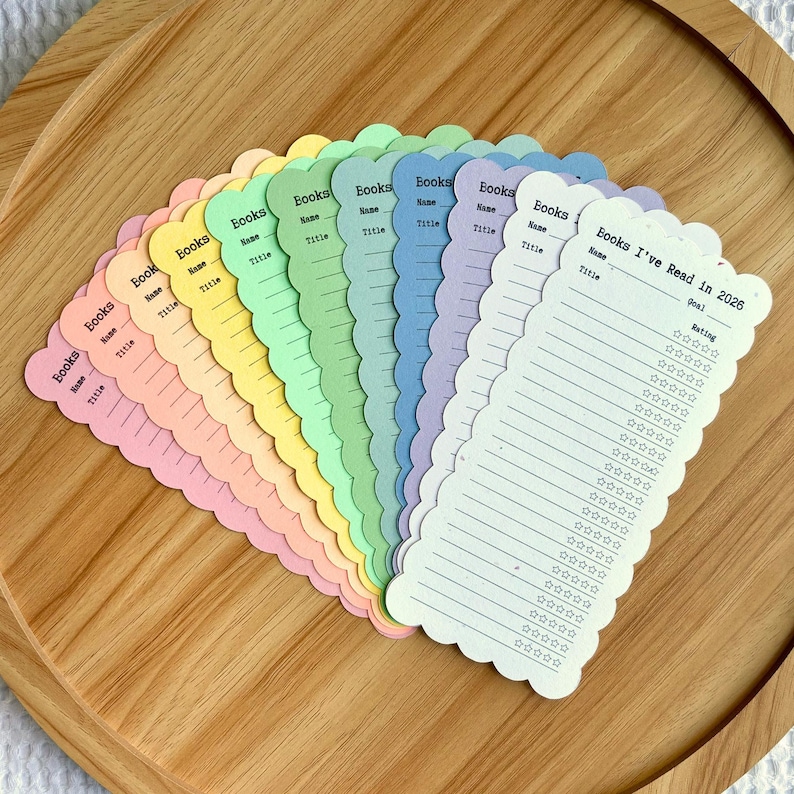 2026 Reading List Bookmark | Library Card Log | Review Tracker ...