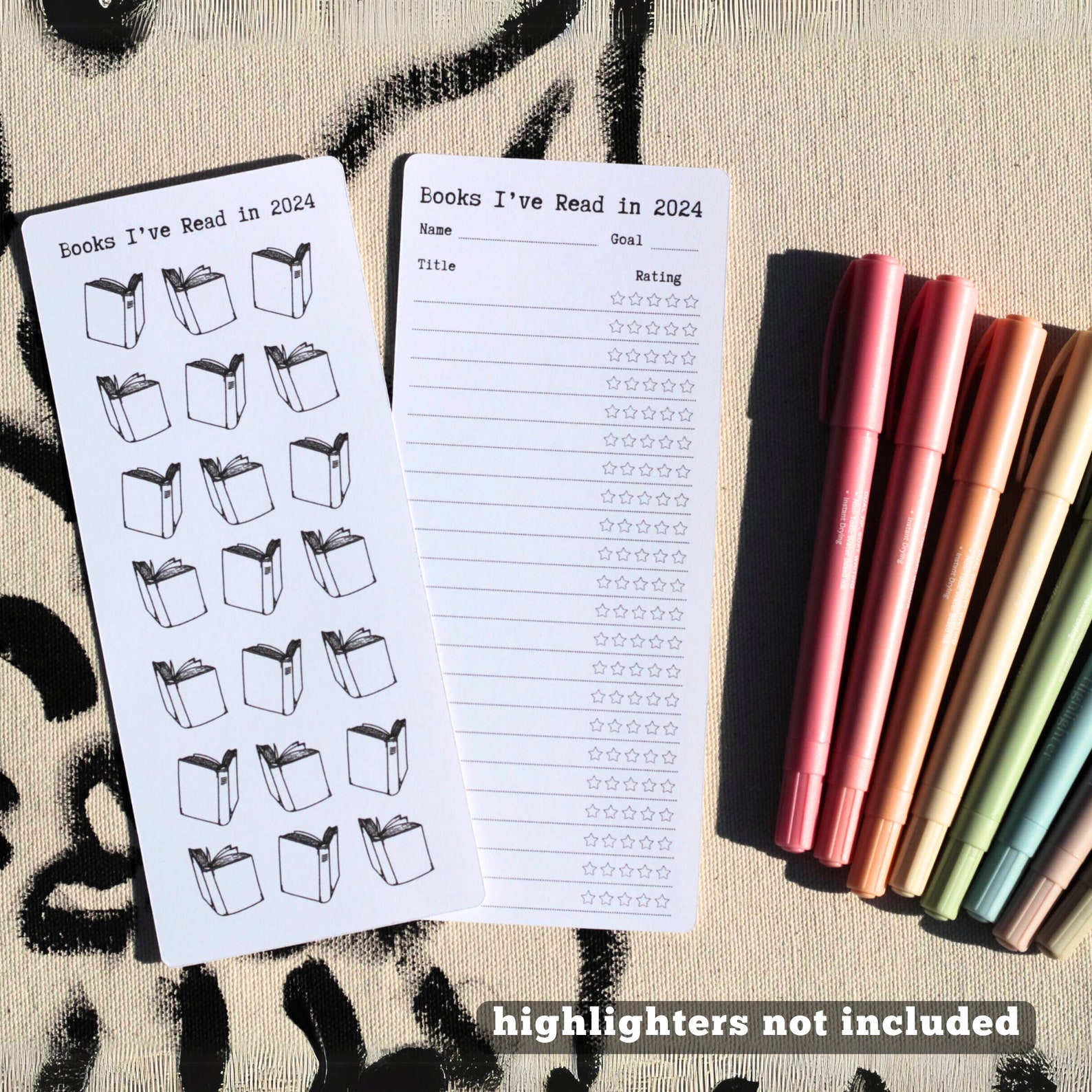 2024 Reading List Bookmark Library Card Reading Log Book Marker Tracker ...