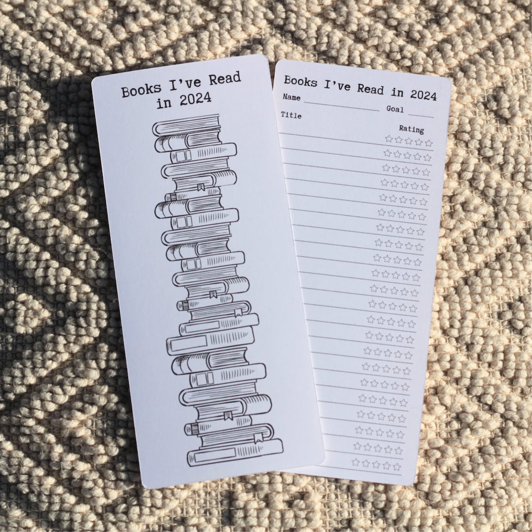 2024 2025 Reading List Bookmark | Library Card Reading Log | Book ...