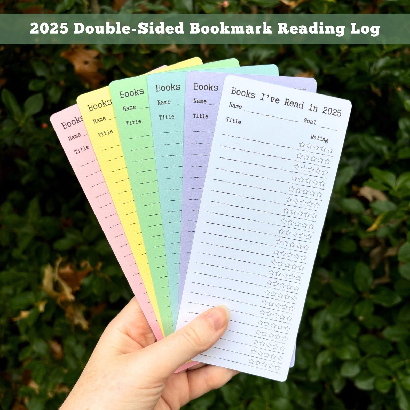 2025 Reading List Bookmark | Library Card Reading Log | Book Marker ...