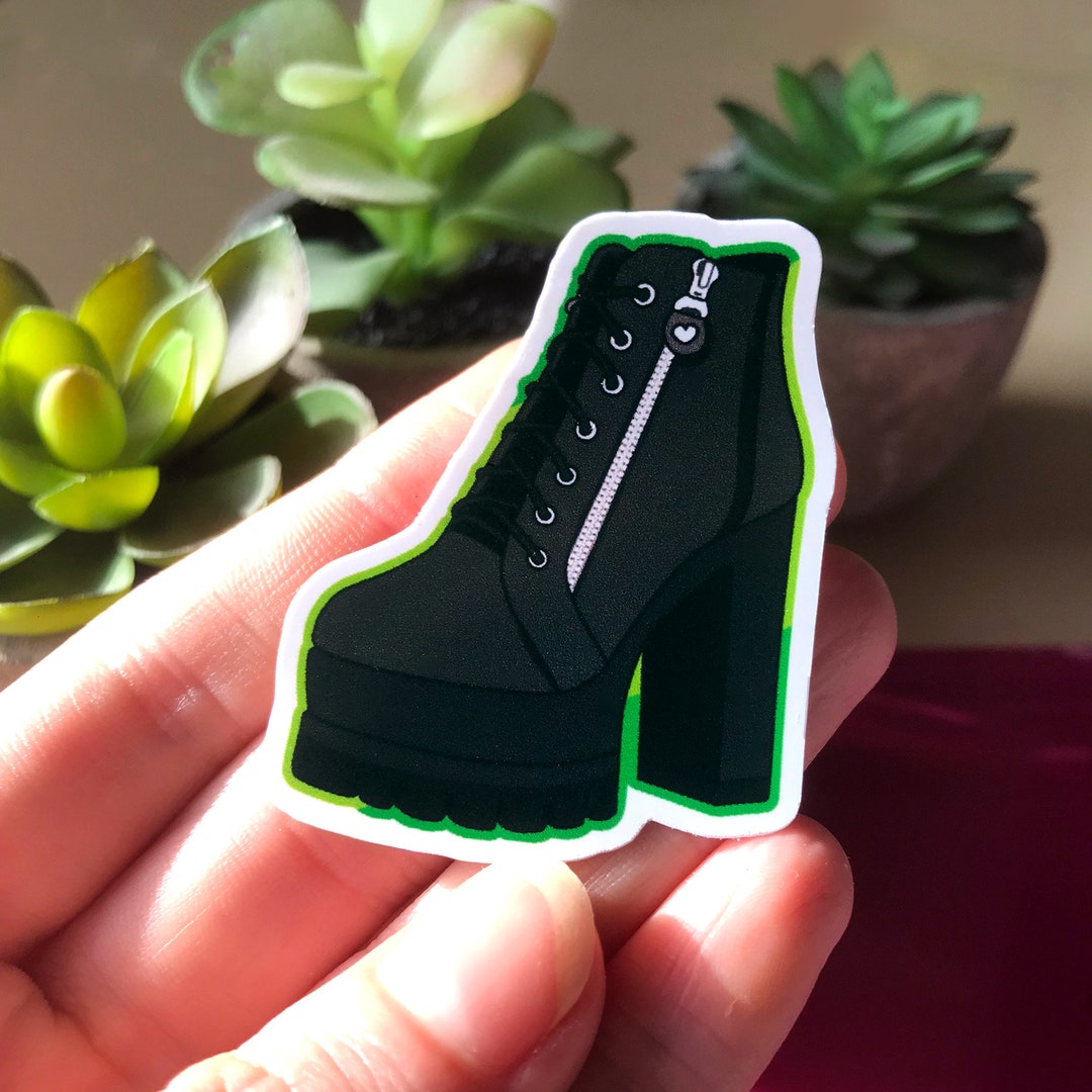 Black Ankle Boots Shoe Stickers Fashionista Collection Aesthetic ...