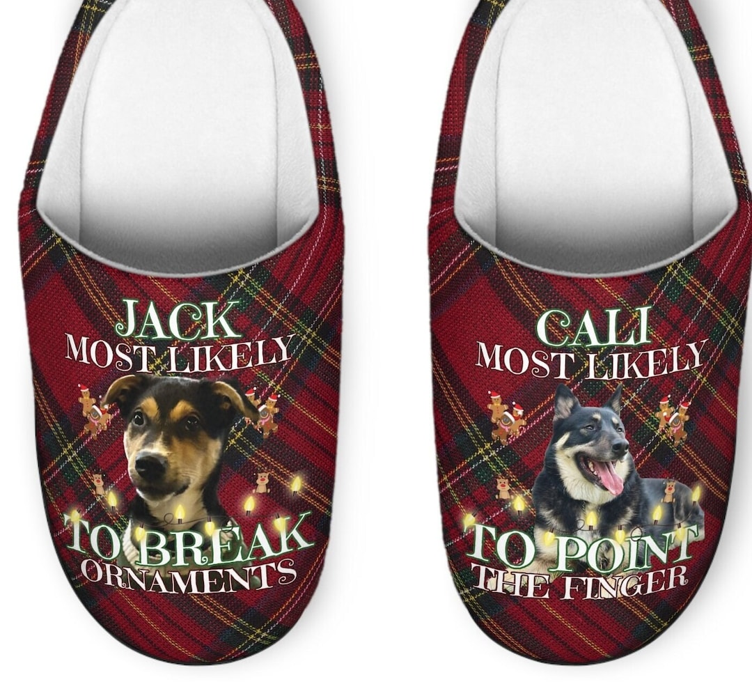Personalized Custom Dog Slippers W Photo Dog Cat Faces, Personalized ...