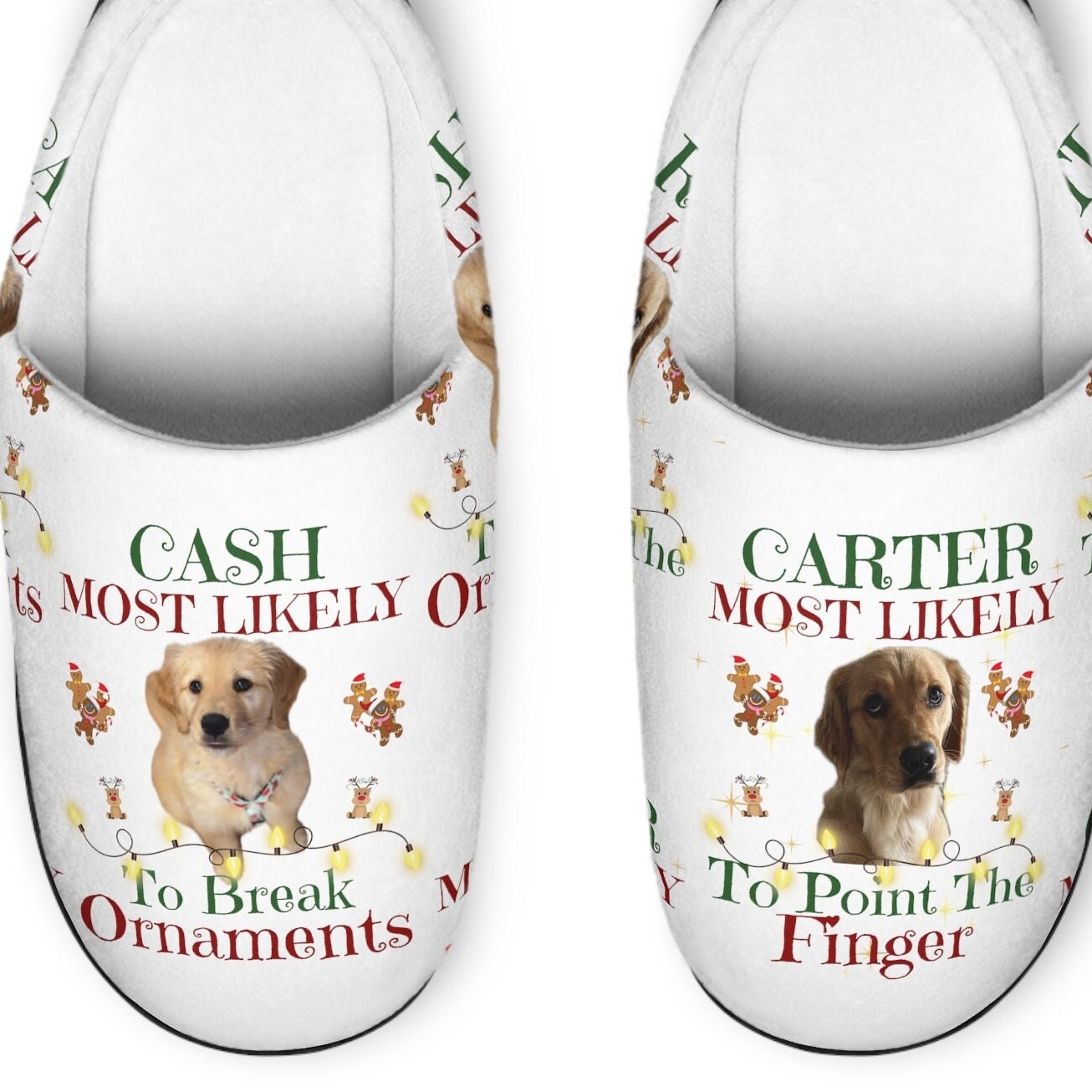 Personalized Custom Dog Slippers W Photo Dog Cat Faces, Personalized ...