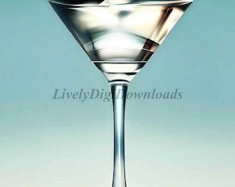 Vintage-inspired Woman Diving Into Martini Glass Digital Print Wall Art ...