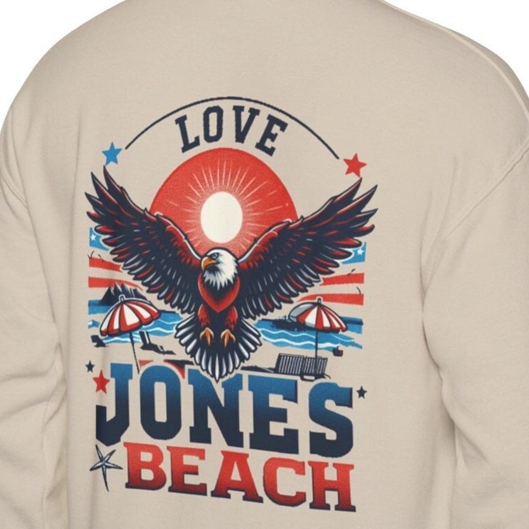 Jones Beach Crew Neck Long Island, New York Sweat Shirt With Eagle ...