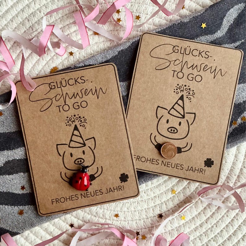 Silvester Glücksschwein to go | PDF Druckvorlage Neujahrs Glücksbringer ...