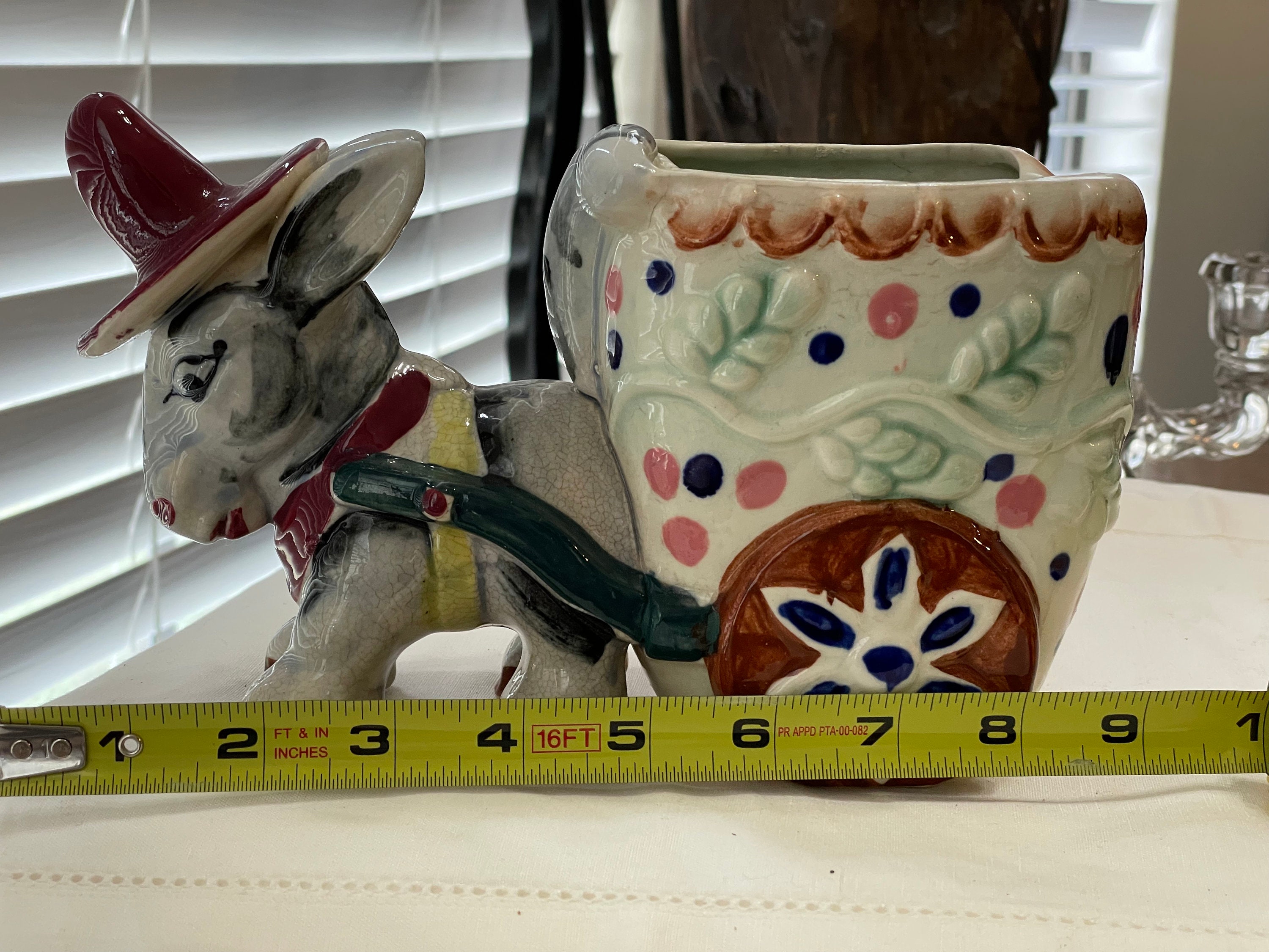 Vintage 1940-50 Kitsch Planter Donkey With Sombrero Hat - Etsy