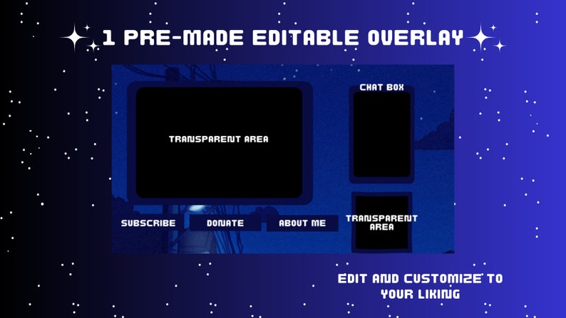 Animated Blue Stream Overlay for Twitch | Stream Package | Overlays ...