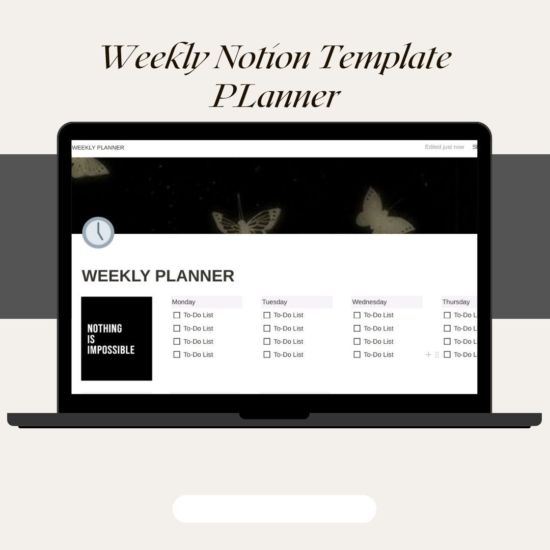 Weekly Notion Planner Template Digital Planner Notion - Etsy