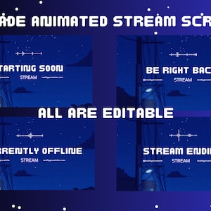 Animated Blue Stream Overlay for Twitch | Stream Package | Overlays ...