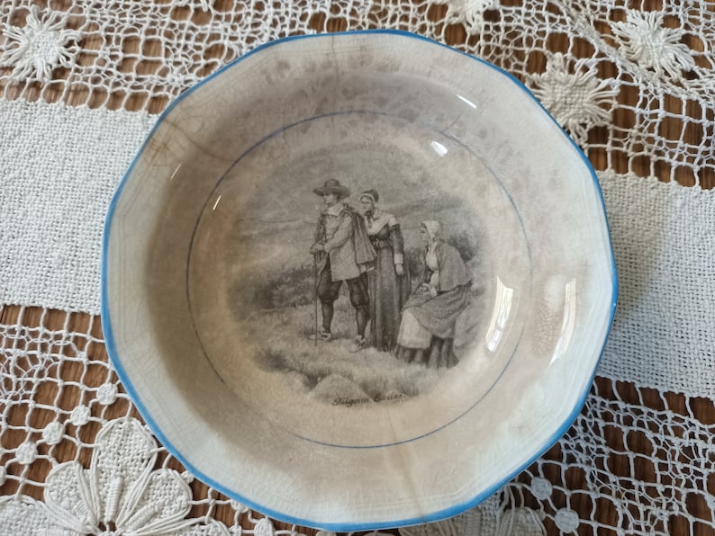 Antique Return of the Mayflower Set of 5 Small Plates by Sterling China ...