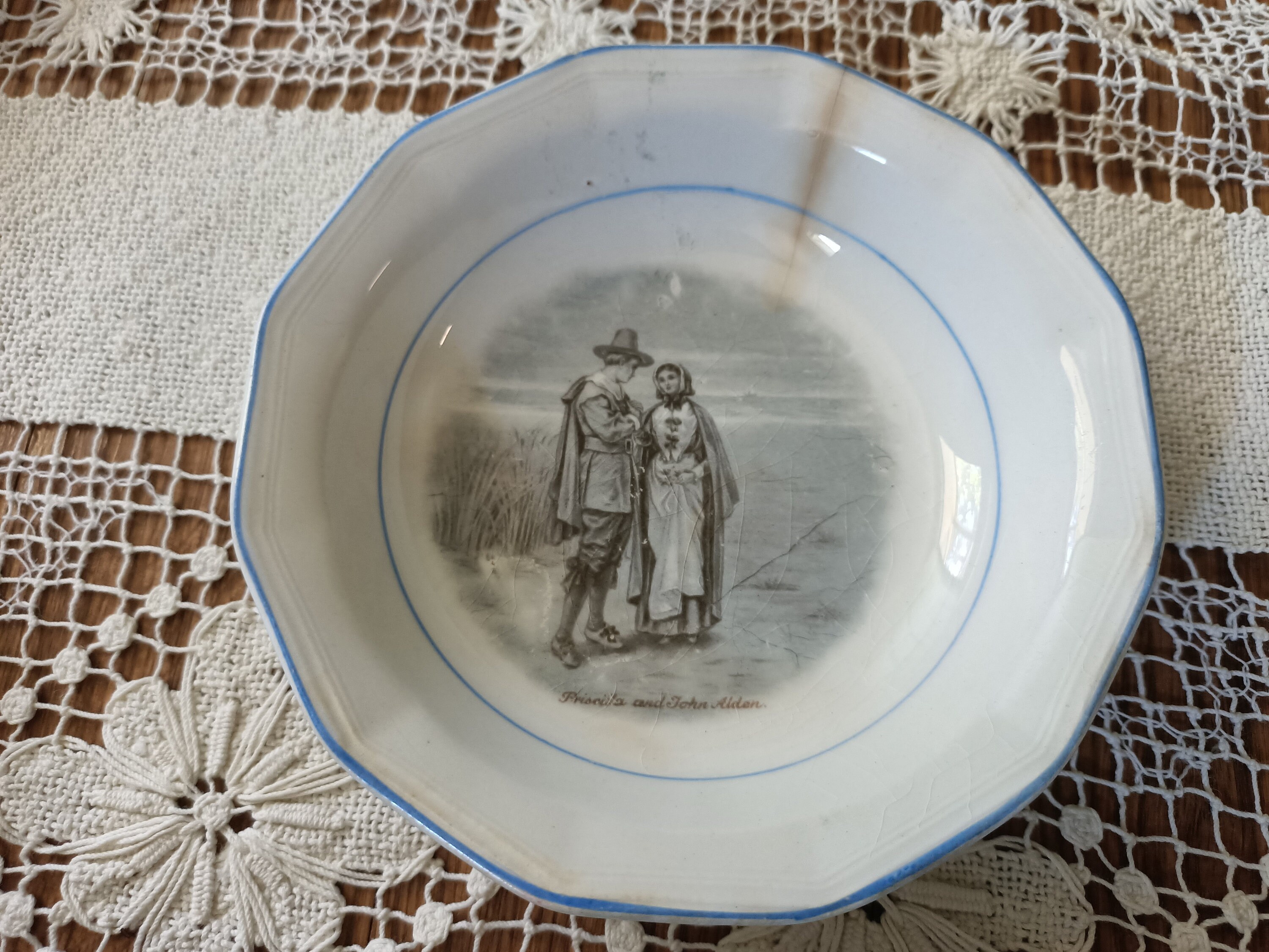 Antique Return of the Mayflower Set of 5 Small Plates by Sterling China ...