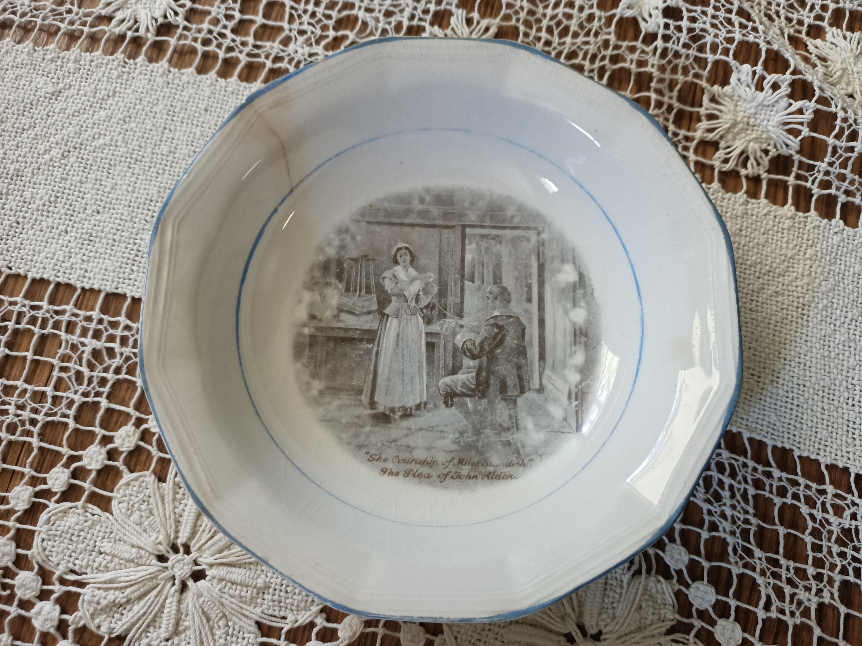 Antique Return of the Mayflower Set of 5 Small Plates by Sterling China ...