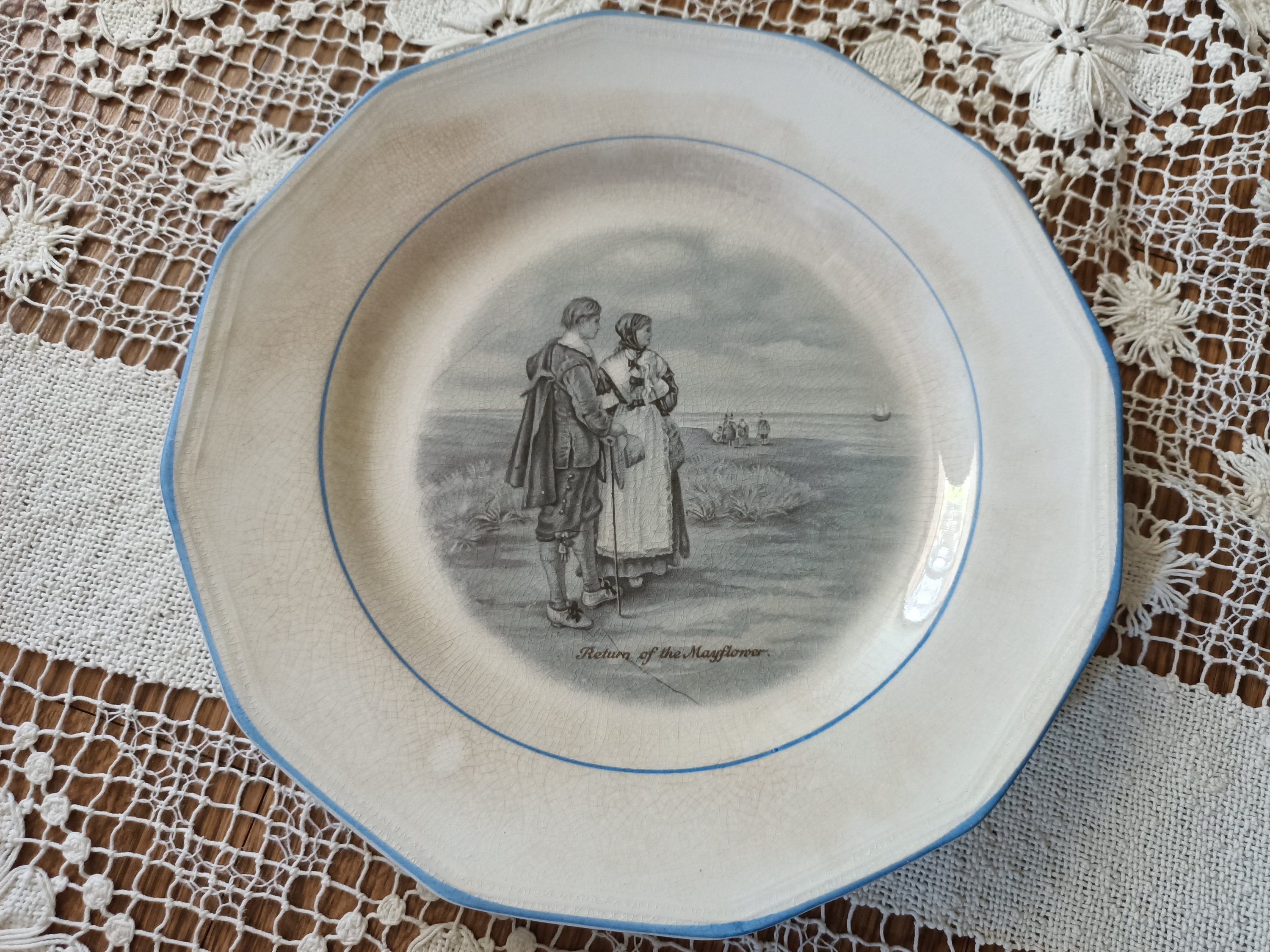 Rare Antique Return of the Mayflower by Sterling China Small Plate - Etsy
