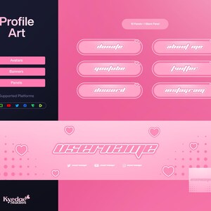 Animated Pink Stream Overlay Package Cute Panels Twitch Overlay ...