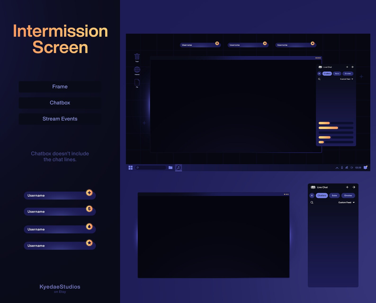Music Player UI | Animated Stream Package | Overlays, Alerts, Screens ...