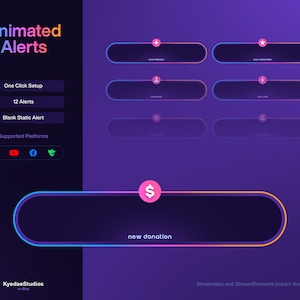 Animated RGB Stream Overlay Package Cute Panels Twitch Overlay Animated ...
