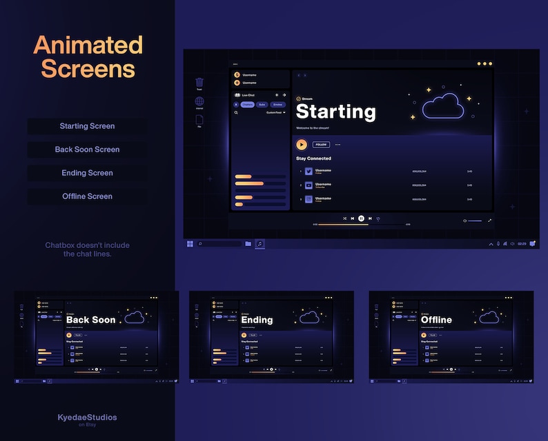 Music Player UI | Animated Stream Package | Overlays, Alerts, Screens ...