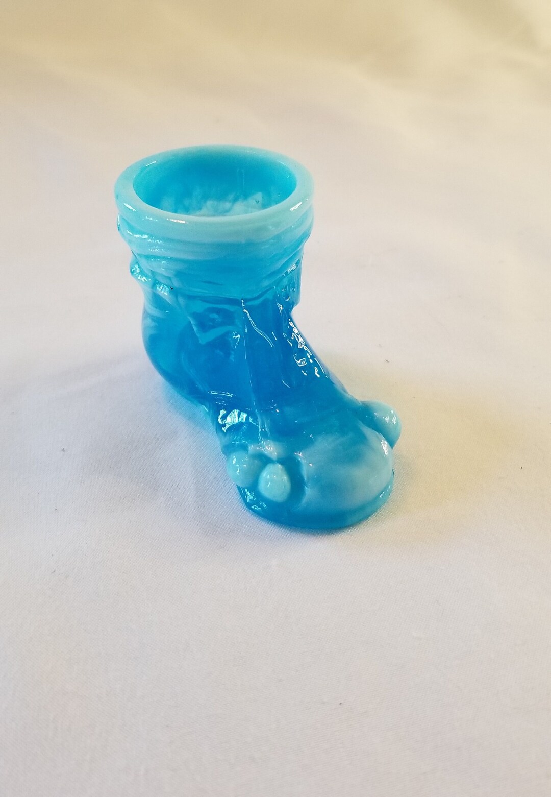 Boyd Light Blue Toothpick Holder toes Stick Out Slag Glass - Etsy