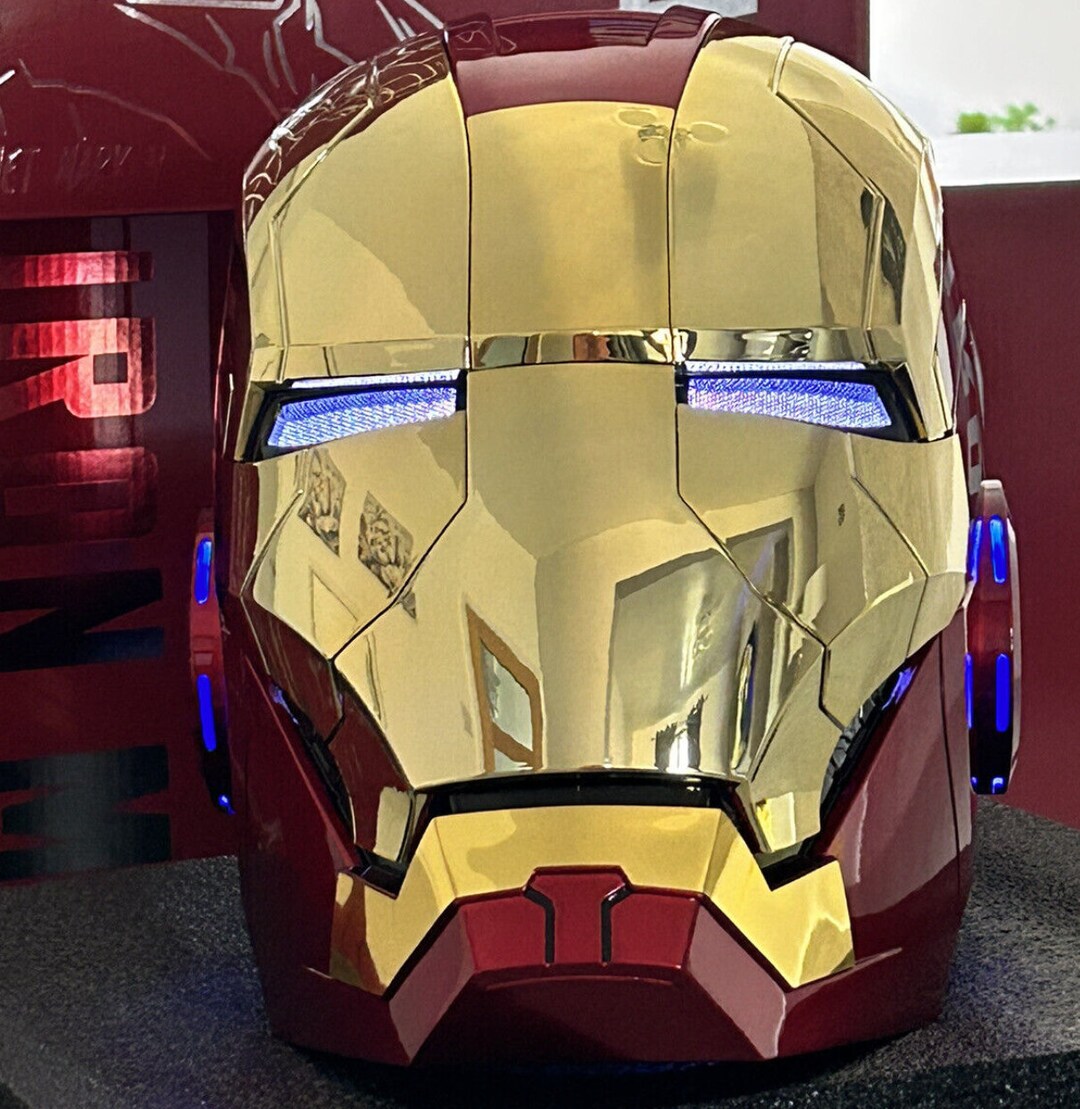 Gold Iron Man MK5 Helmet Led Eyes Electronic Voice Open & - Etsy