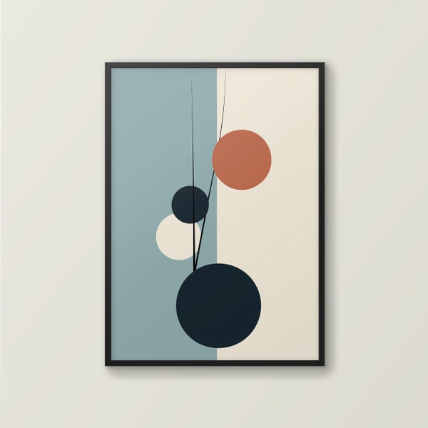 Mid Century Minimalist Art Print, Printable Wall Art, Digital Download ...