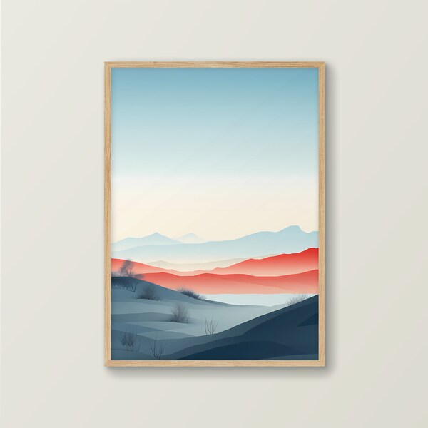 Mid Century Minimalist Art Print, Printable Wall Art, Digital Download ...