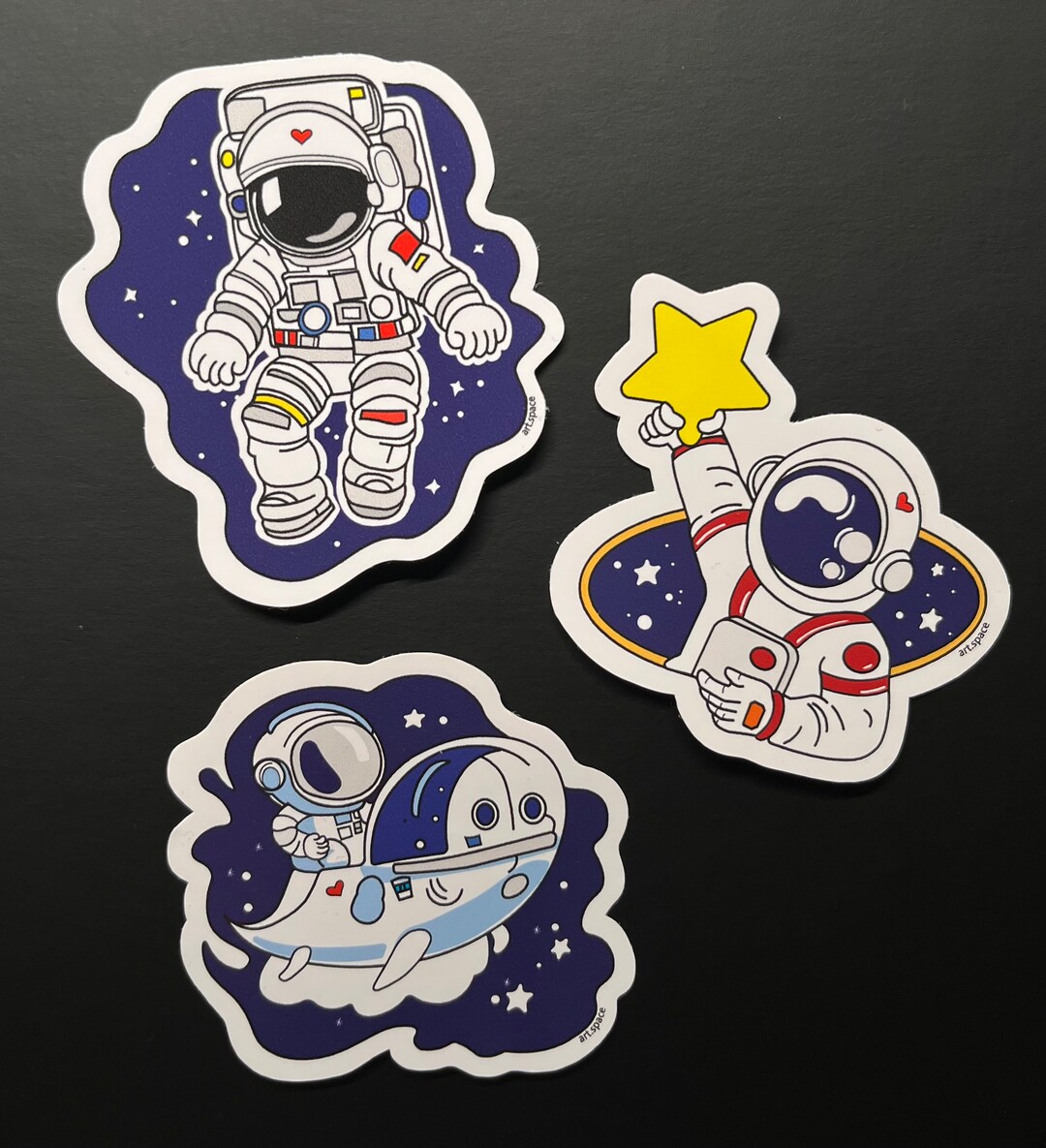 Astronaut in Space Sticker Astronaut Sticker Spaceship Sticker - Etsy