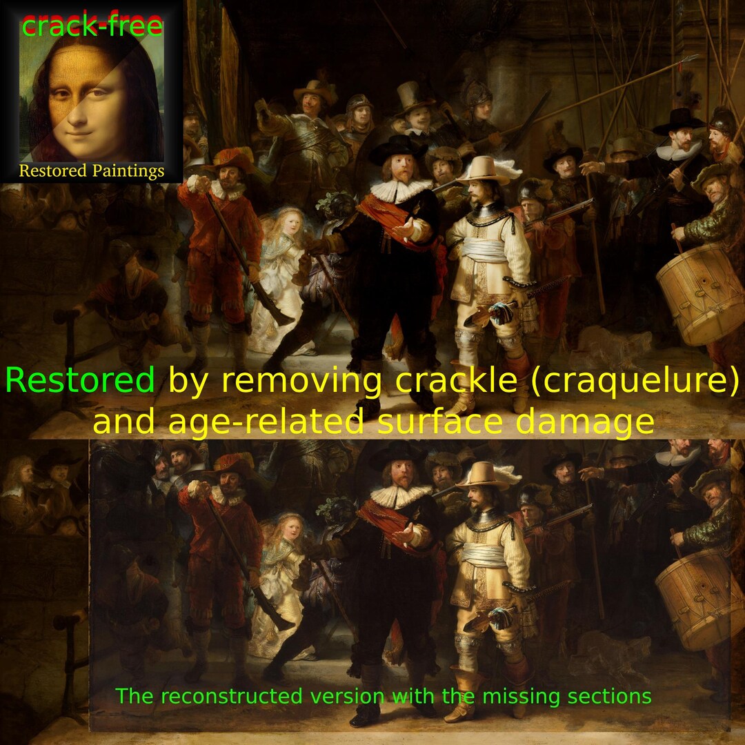 Restored the Night Watch Print | Rembrandt | Full Extended Composition ...