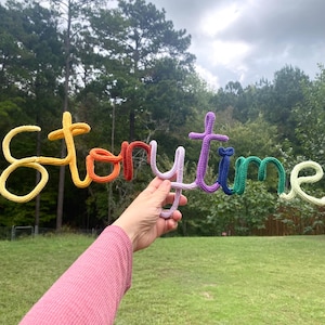 Storytime Kitted Wire Sign, Reading Sign for Kids Room, Reading Corner ...