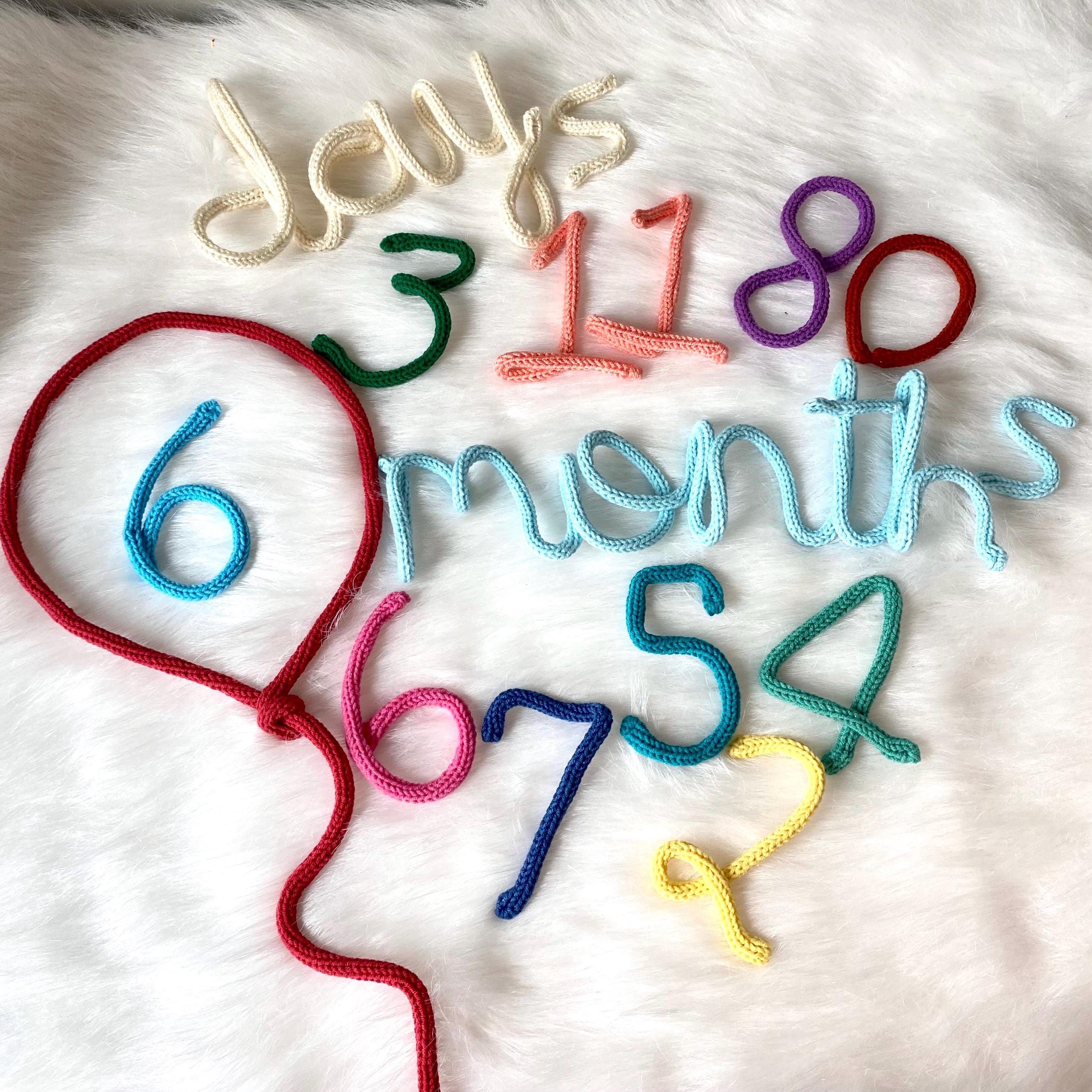 Knitted Baby Milestone Numbers, Baby Photoshoot, Wire Baby Milestone ...